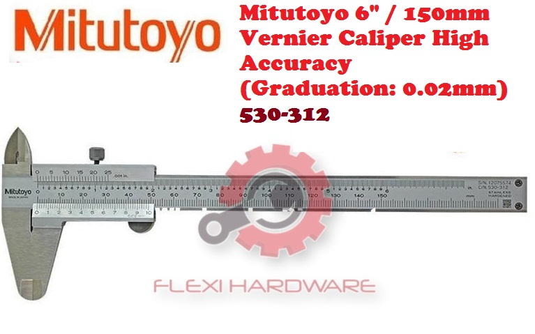 Mitutoyo 6" / 150mm Vernier Caliper High Accuracy (Graduation: 0.02mm) 530-312 | Shopee Malaysia