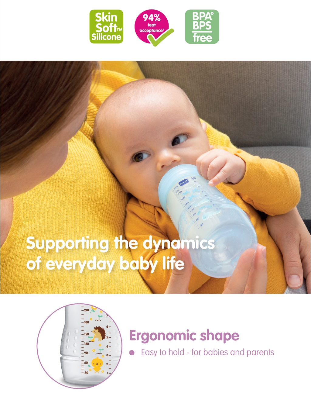 MAM Botol Susu Easy Active Baby Feeding Bottle 270ml / 330ml | Shopee ...