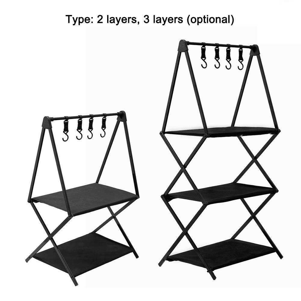 3 Layer Folding Camping Rack 2 Layers Aluminium Storage Shelves Outdoor ...