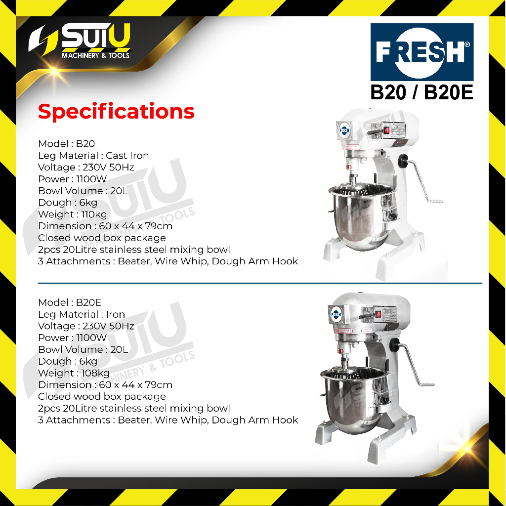 FRESH B20 / B20E / B20-E 20L Universal Stand Mixer / Food Mixer 1100W ...