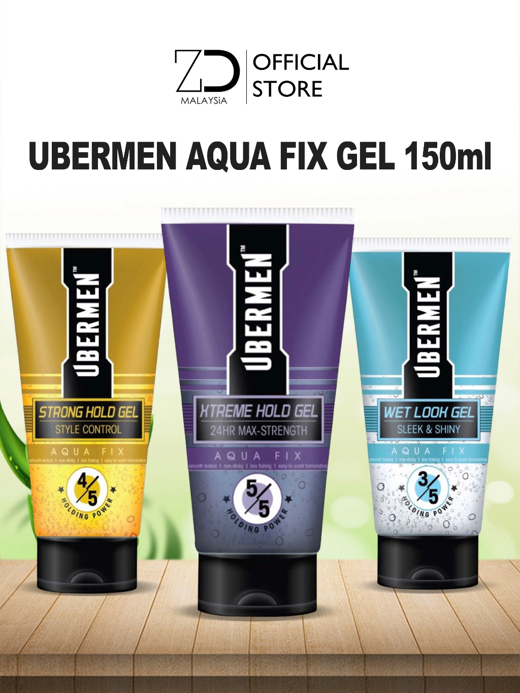 Ubermen Aqua Fix Wet Look Gel for Sleek&Shiny/Strong Hold Gel for Style ...