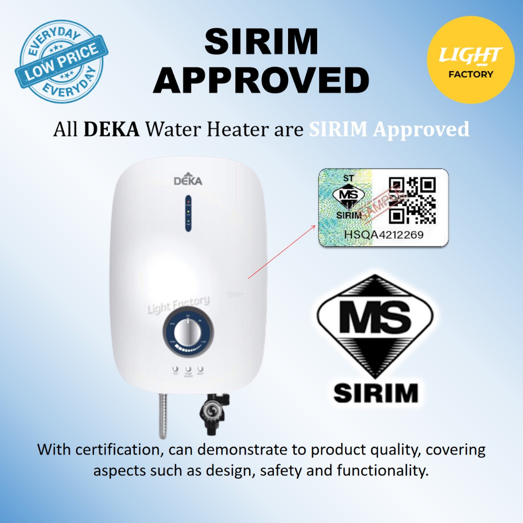 DEKA D50 | DEKA PREMIO Non-Pump Water Heater Instant Heat Water Heater ...