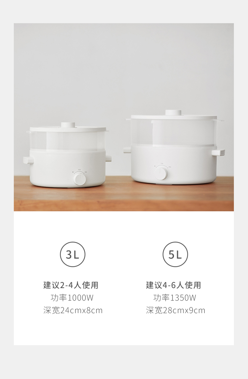 Olayks Multifunction Electric Cooker With Steamer Steamboat Cooker Hotpot Non-Stick Cooking Pot ...