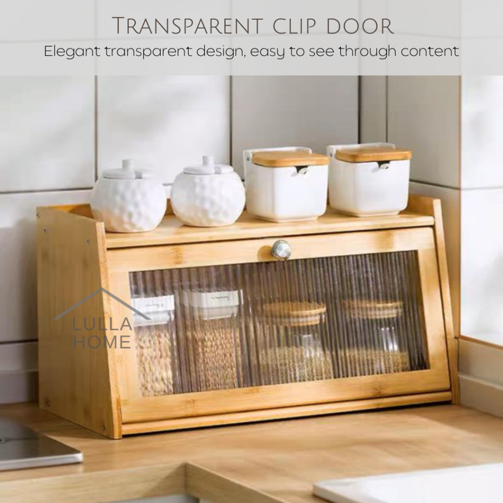 LullaHome Minimalist Muji Nordic Bamboo Cabinet Kitchen Pantry ...