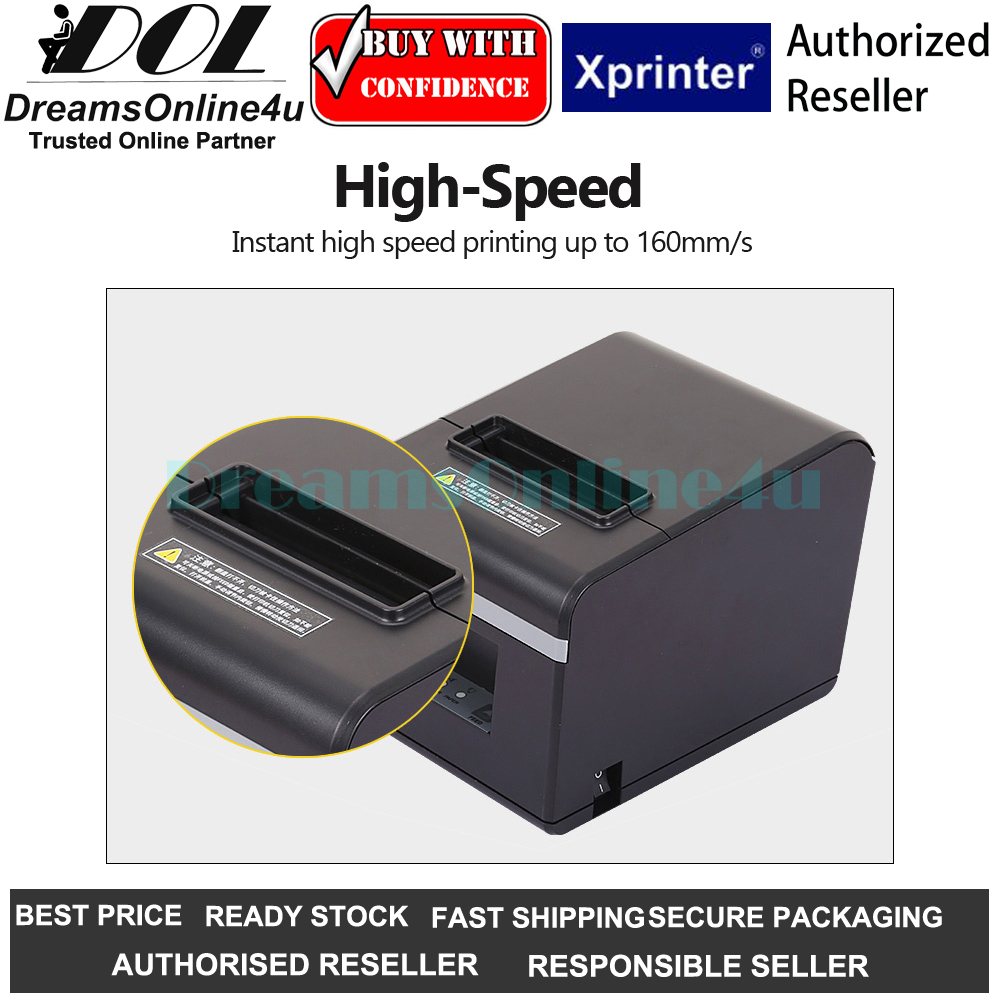 Xprinter XP-T80A High Speed 80mm USB LAN Thermal Receipt Printer Auto ...