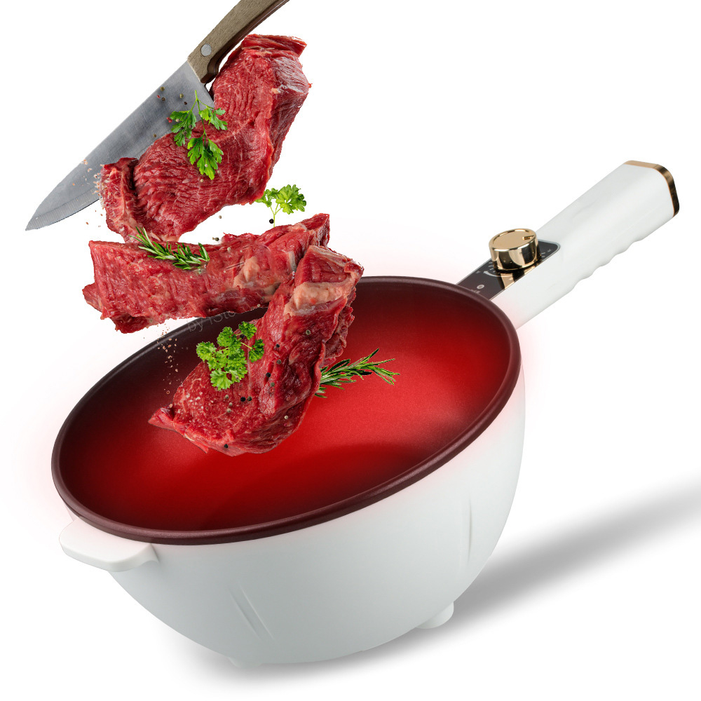 REDBUZZ 4L Electric Frying Pan Non-Stick Wok With Steamer Frying Pan ...