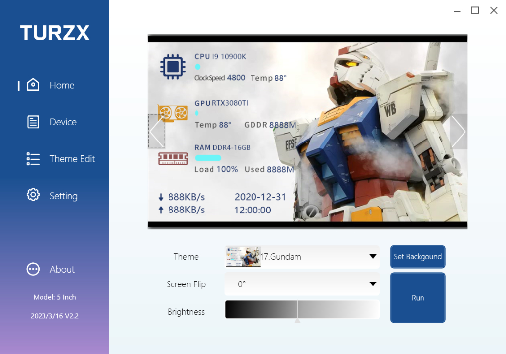 Turing 5.2 inch IPS Sensor Panel Display Smart Screen Monitor Dynamic ...