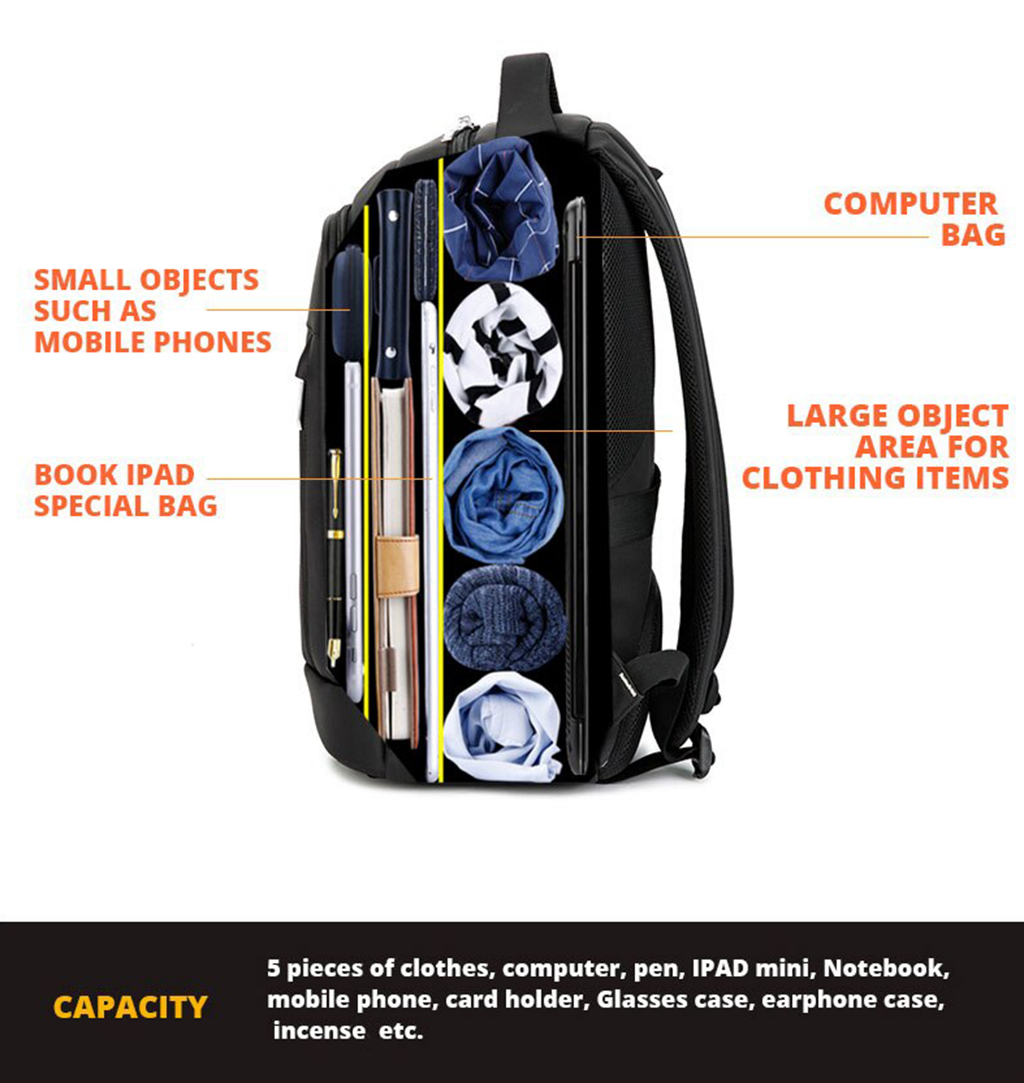 BRUNO CAVALLI Multifunctional Computer Laptop Backpack with Vertical ...