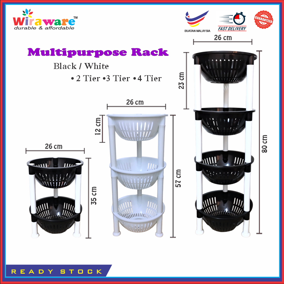Round Multipurpose Rack SMALL / Rak Barang Serbaguna Kecil (2/3/4 Tier ...
