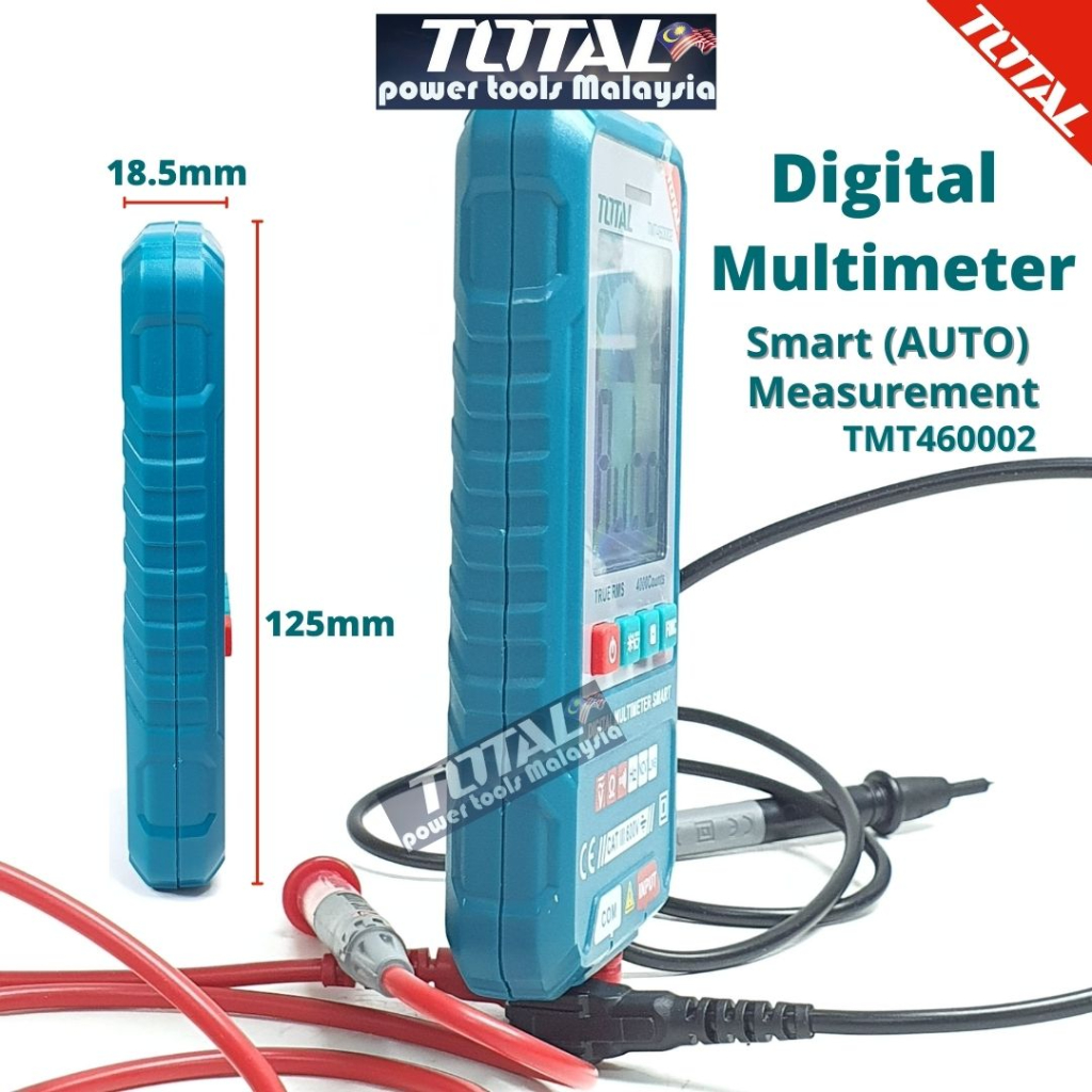 TOTAL Smart (AUTO) Measurement Digital Multimeter CAT III 600V 4000 ...