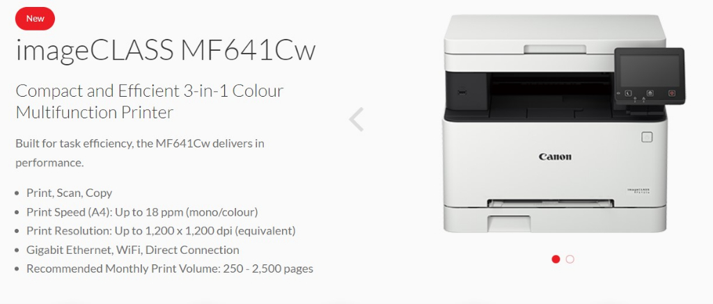 CANON MF641cw MF643cdw IMAGECLASS Laser AIO Colour All in One Printer ...