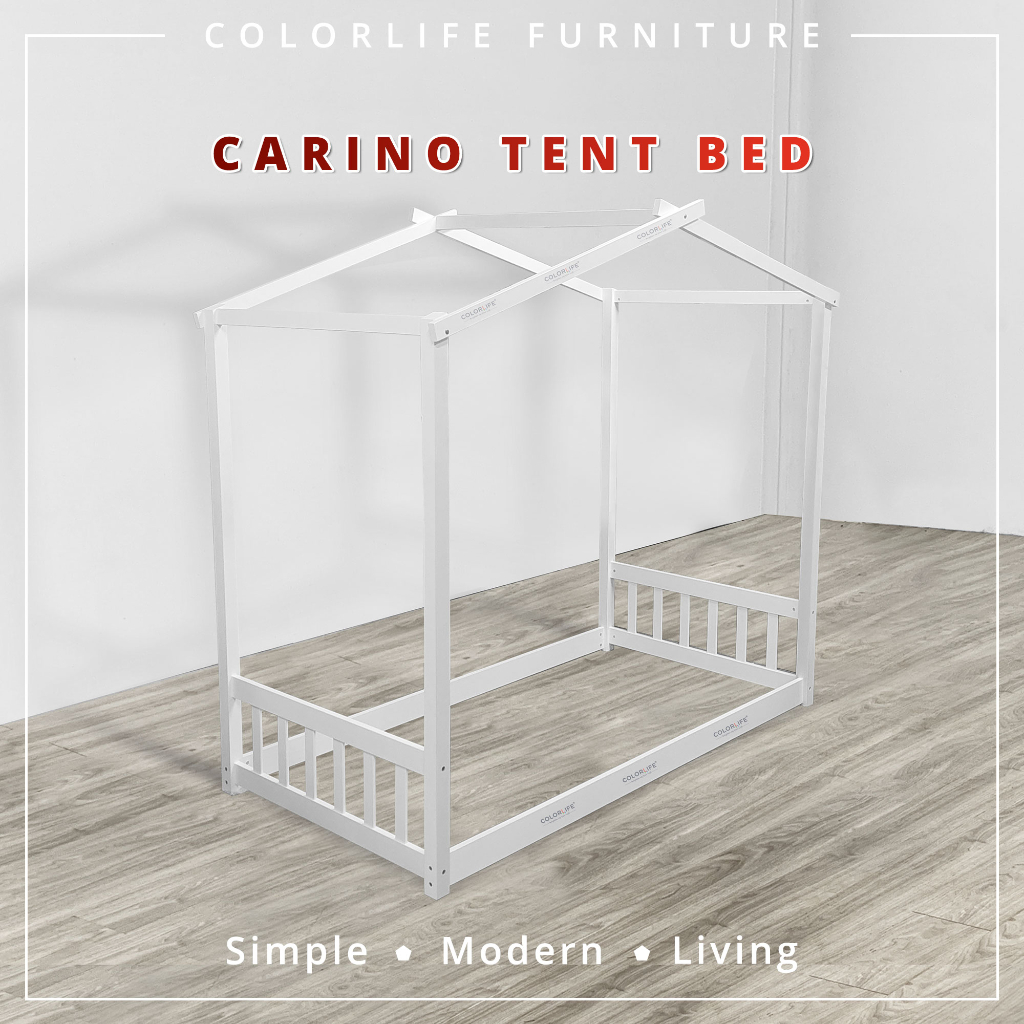 Colorlife Carino Wooden Bed (White) / Single Bed / Kids Bed Frame ...