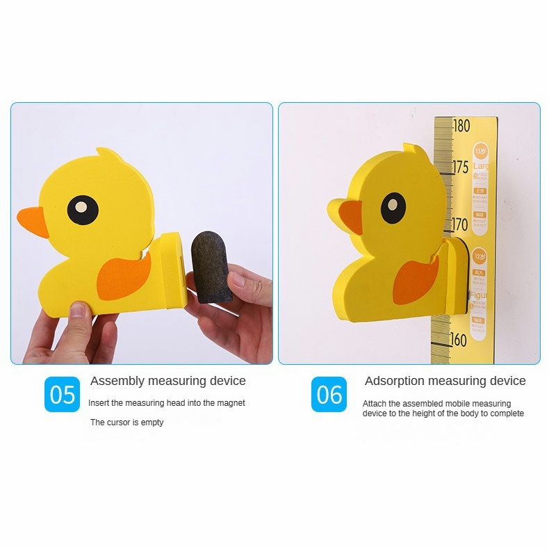 3D Kids Measuring Chart for Wall Removable Adjustable Child's Measuring ...
