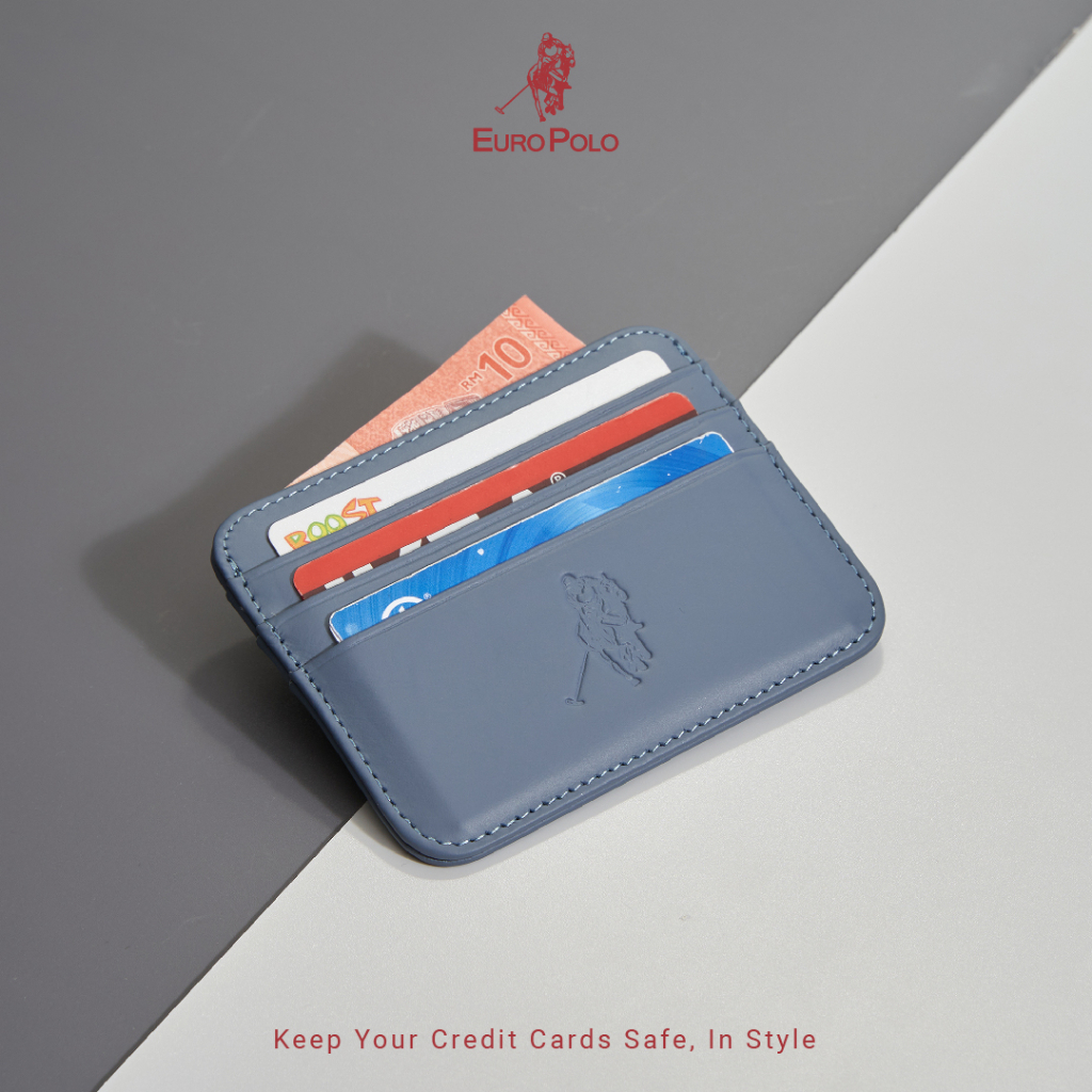 Euro Polo Top Grain Leather Unisex Slim Card Holder Free Custom Name ...