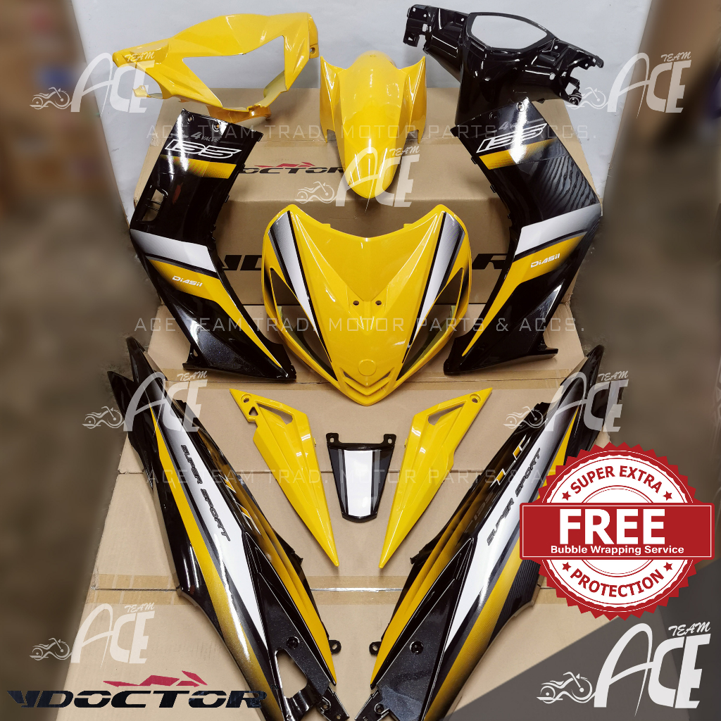 Coverset LC135 V1 Yellow Black Kuning Diraja Tanam Yamaha LCV1 Metallic ...