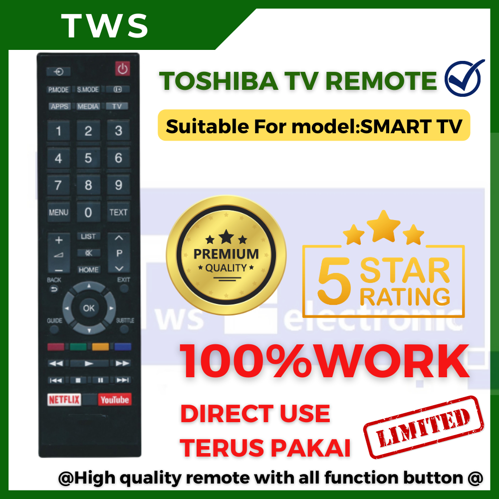 TWS toshiba remote smart tv|toshiba smart tv remote control1655 ...