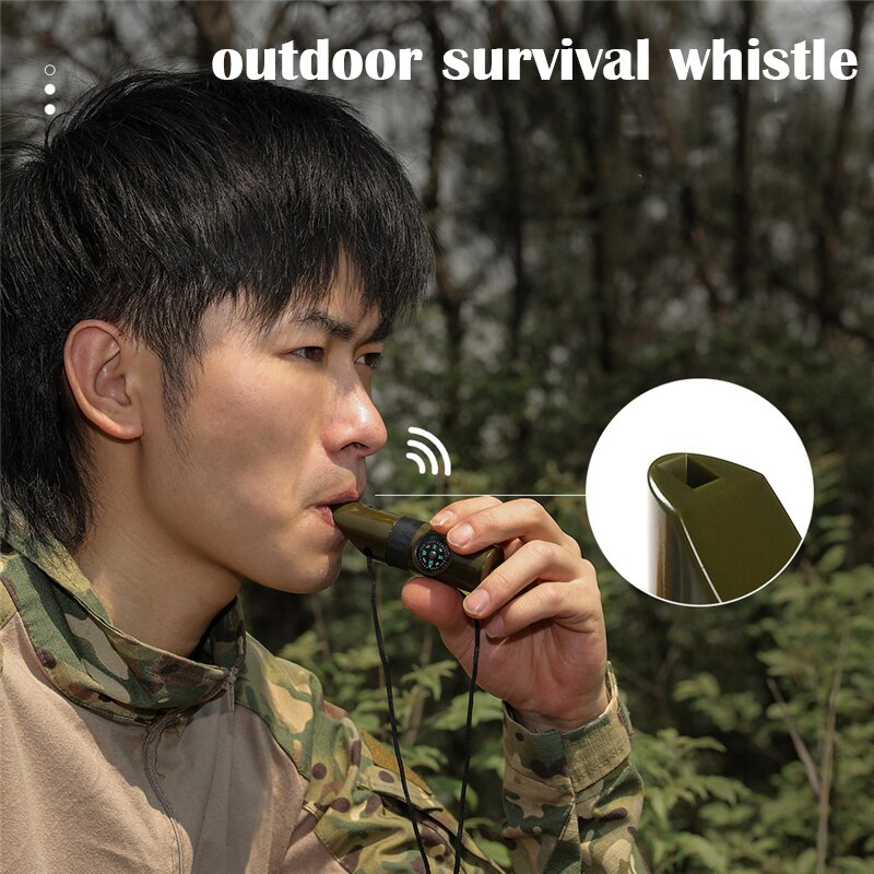 7 In 1 Survival Whistle Outdoor Emergency Whistles SOS Tools With ...