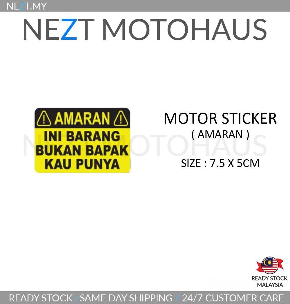 STICKER WARNING AMARAN INI BARANG / INI HELMET BUKAN BAPAK KAU PUNYA ...