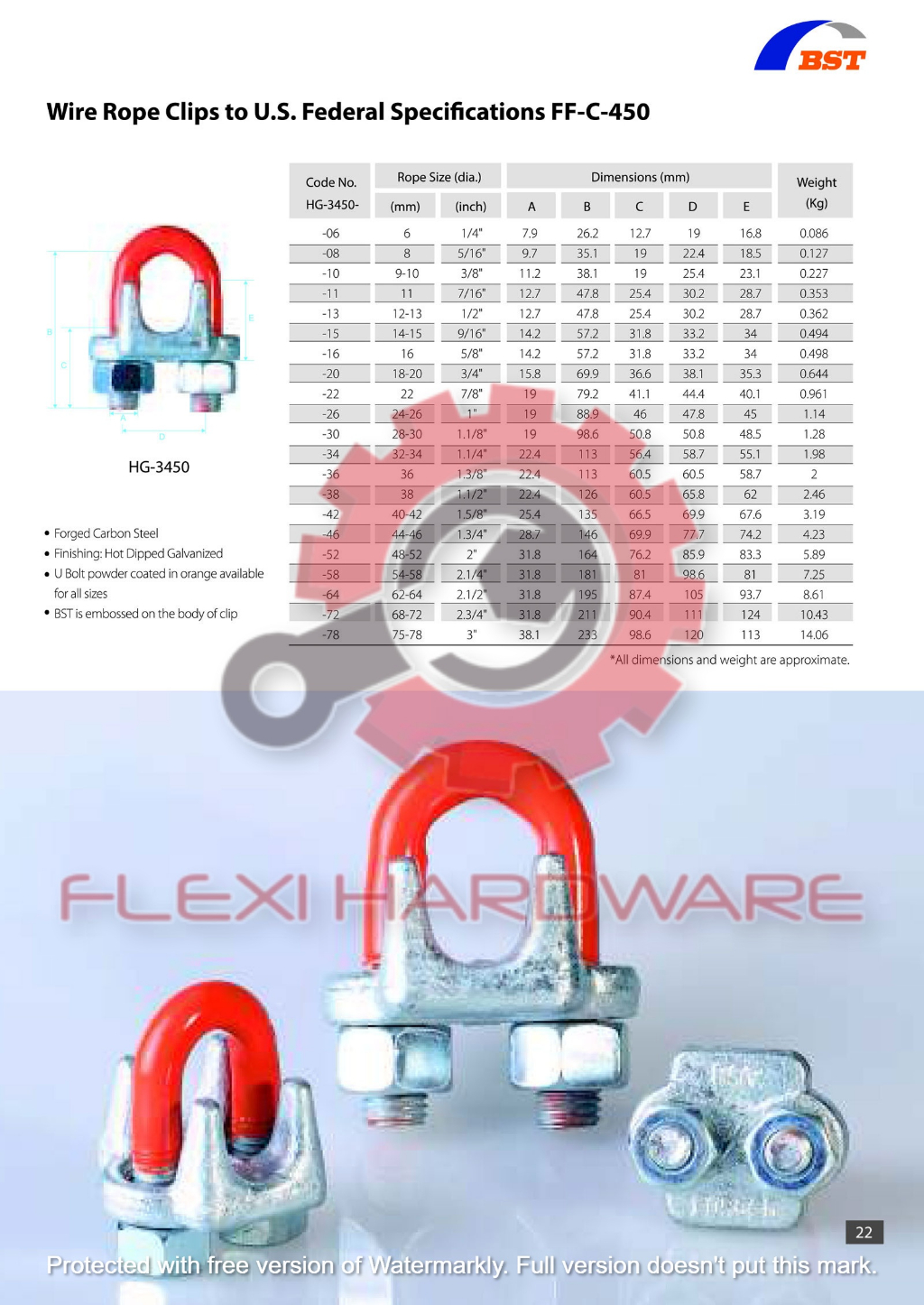 BST HG3450 HEAVY DUTY Wire Rope Clip - Malaysia BST HG3450 Wire Rope ...