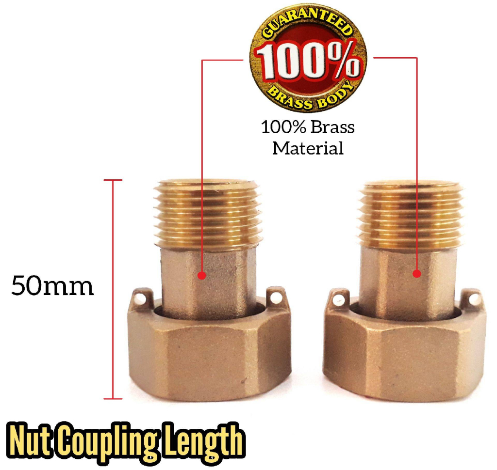 3/4 "X 1/2" Brass Water Meter Coupling Fitting Nut Meter Socket ...
