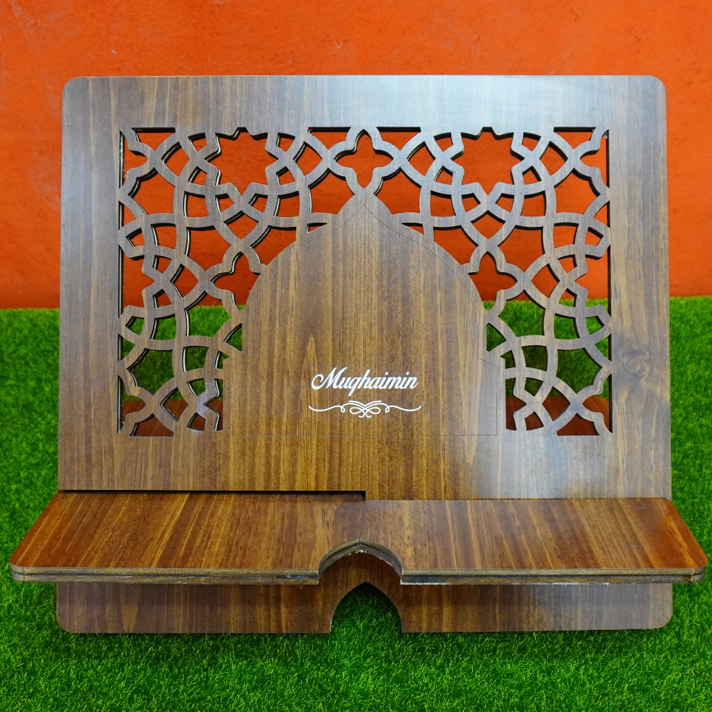 Rehal Al-Quran | Rehal Kayu Enrgave Nama | Wood Walnut | Shopee Malaysia