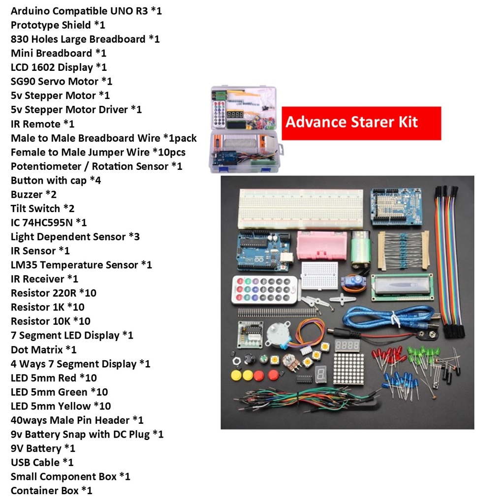 UNO R3 Beginner Project Basic Learning Starter Kit for Arduino | Shopee ...