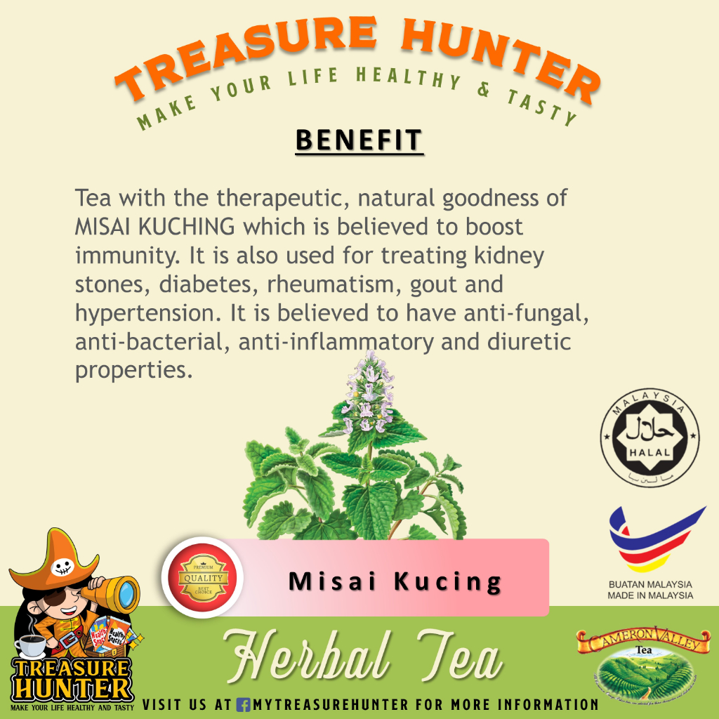 [NEW LOOK] Cameron Valley Misai Kucing Herbal Tea 25 Tea Bags | Shopee ...