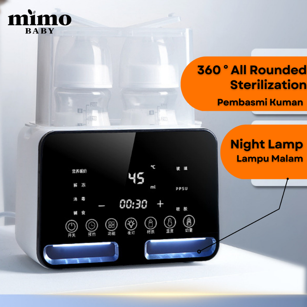 Mimo Baby Smart Sleek AI Milk Warmer & Sterilizer, Fast Warming & AI ...