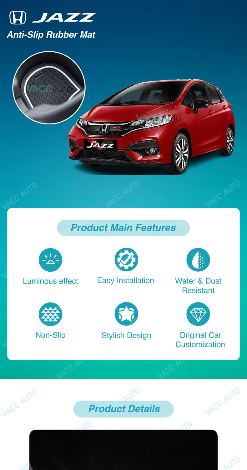 Honda Jazz Fit GK GK5 T5A 3rd Rubber Mat Car Interior Slot Mat 2014 ...