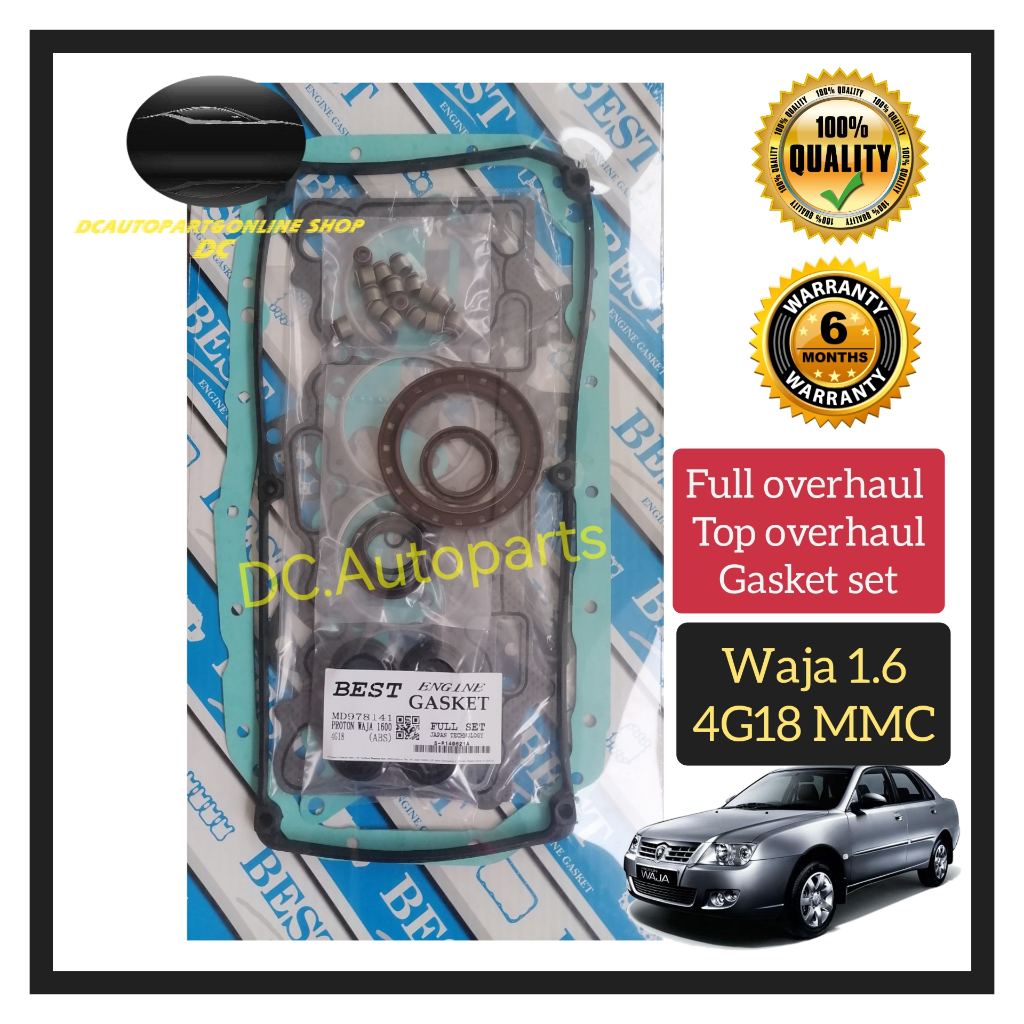 BEST GASKET PROTON WAJA 1.6 4G18 MMC ENGINE HEAD TOP OR FULL OVERHAUL ...