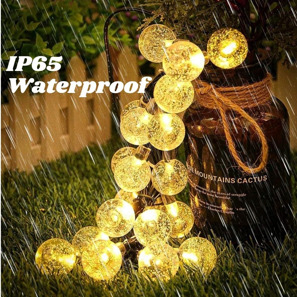 10M Lampu Raya LED Solar Crystal Ball Light Fairy Light decoration ...