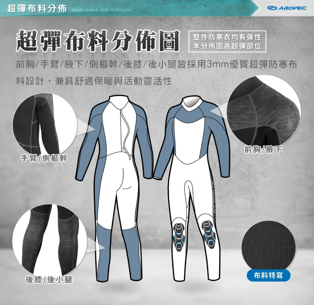 AROPEC Men Full Suit 2.5mm Neoprene Wetsuit with Super Stretch for ...