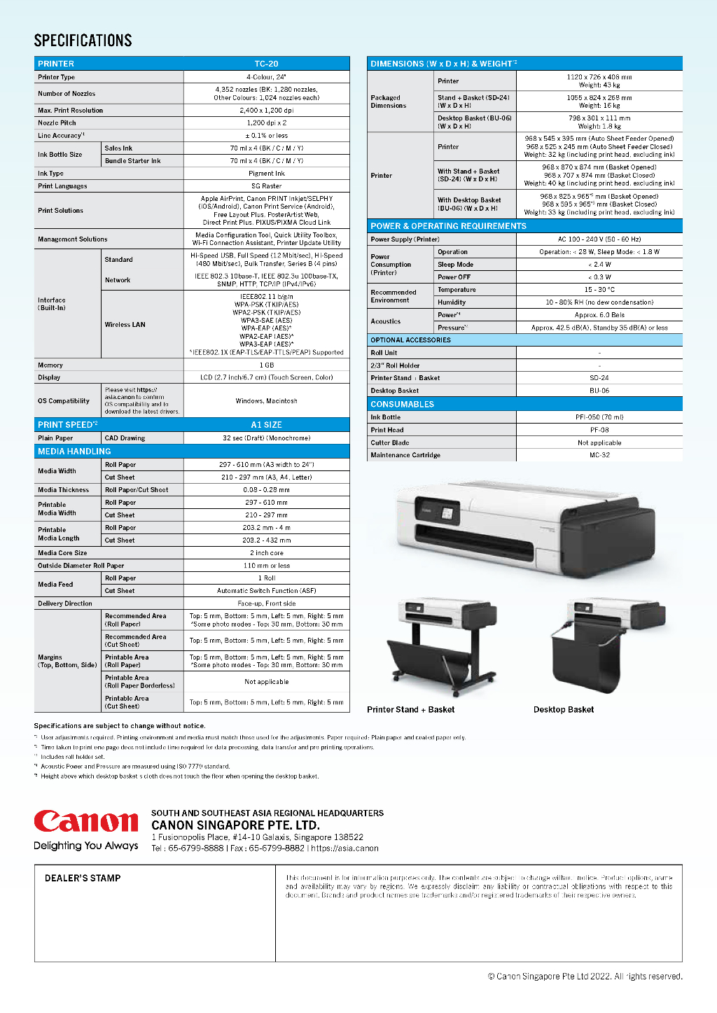 Canon imagePROGRAF TC-20 24" Desktop Large Format CAD Drawings and ...