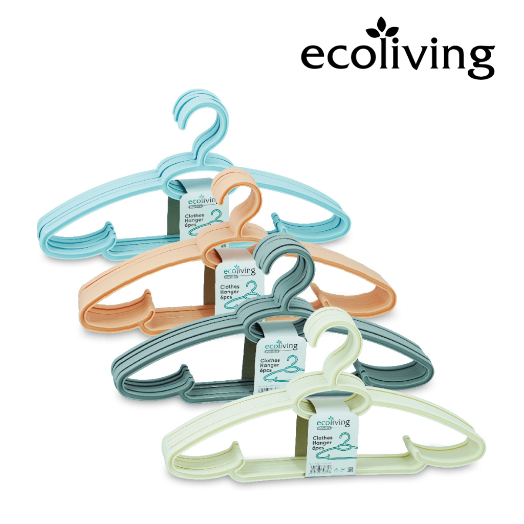 ECO LIVING CARTON DEAL 48Pcs/Pack Colourful Modern Clothes Hanger Set ...