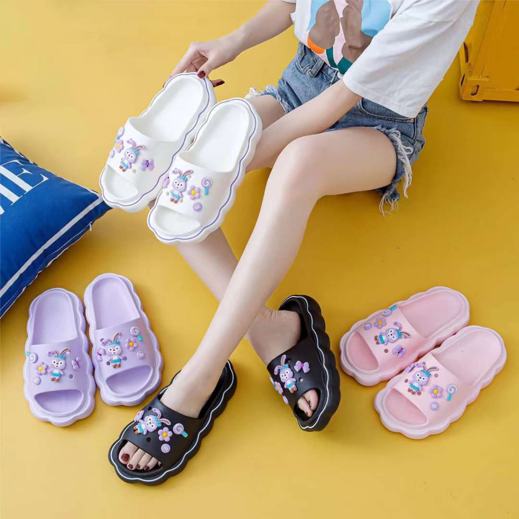 BCT-Women Cros Cute Candy Thick Cloud Design Summer Slipper/Selipar ...