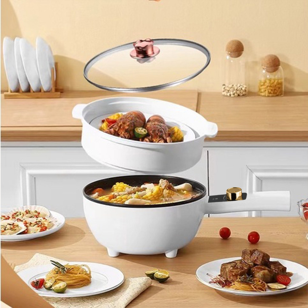 REDBUZZ 4L Electric Frying Pan Non-Stick Wok With Steamer Frying Pan ...