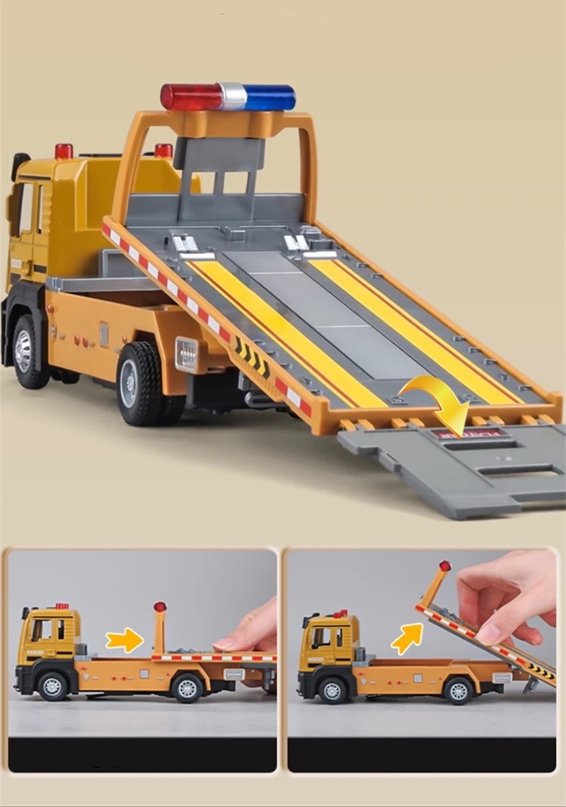 FEO Flat trailer Flatbed Tow truck Car Model Diecast Car Toy Vehicles ...