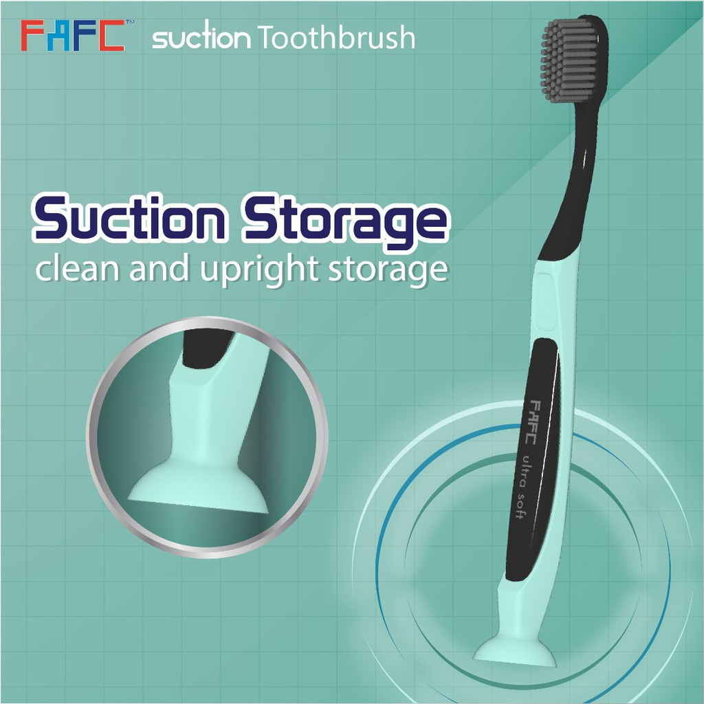 FAFC Antibacterial Charcoal Adult Suction Toothbrush Ultra Soft 1PC(100% NEW MATERIAL) | Shopee ...