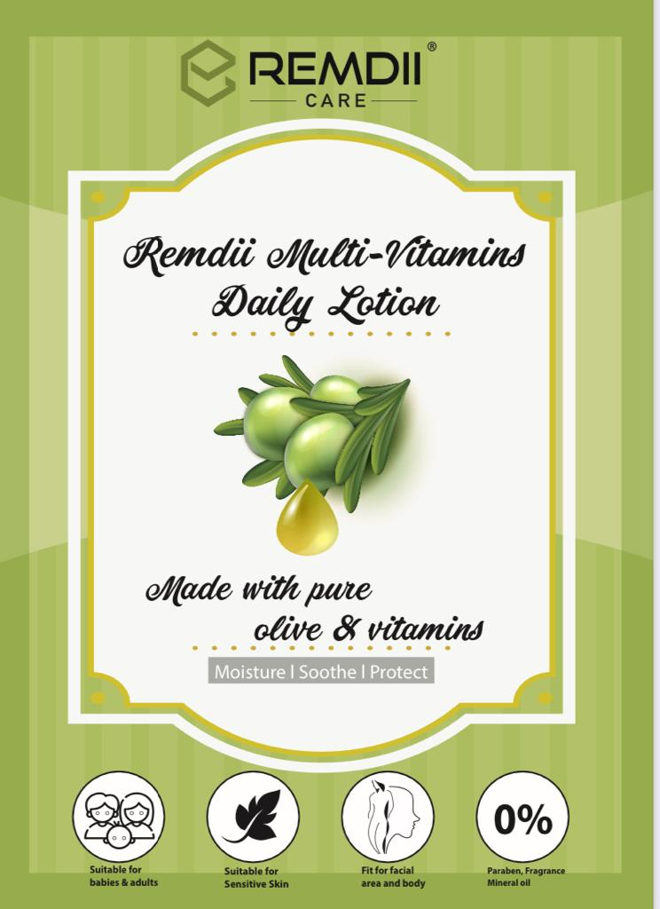 Remdii Multi-Vitamins Daily Lotion Sensitive Skin, Eczema, Moisturiser ...