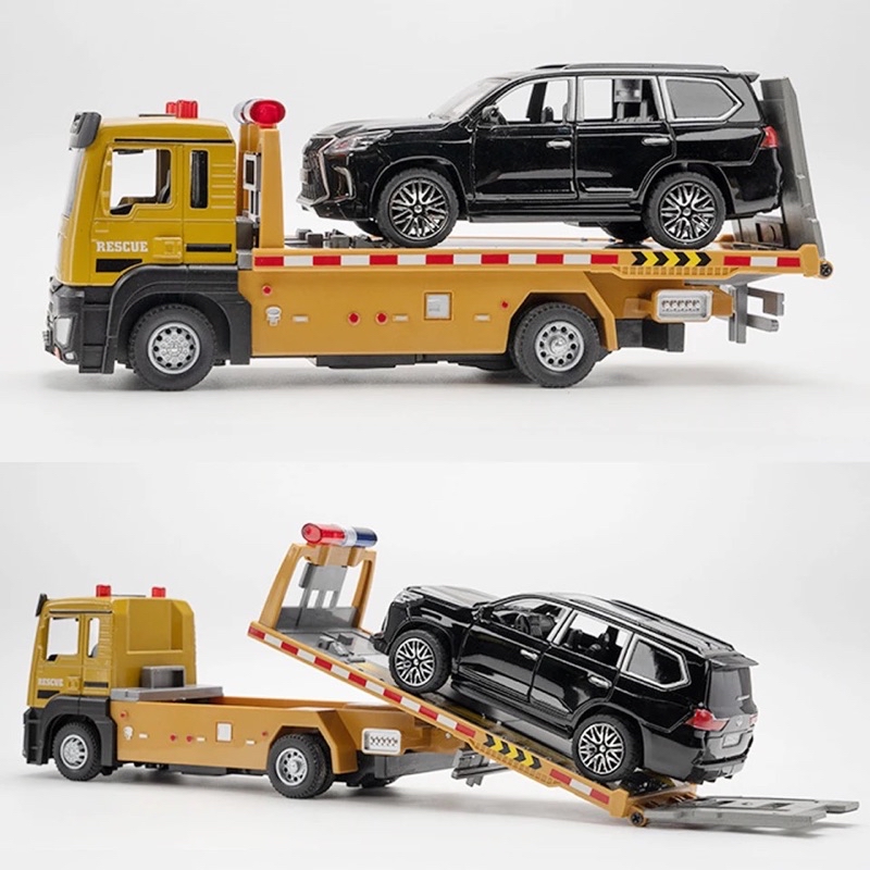 FEO Flat trailer Flatbed Tow truck Car Model Diecast Car Toy Vehicles ...