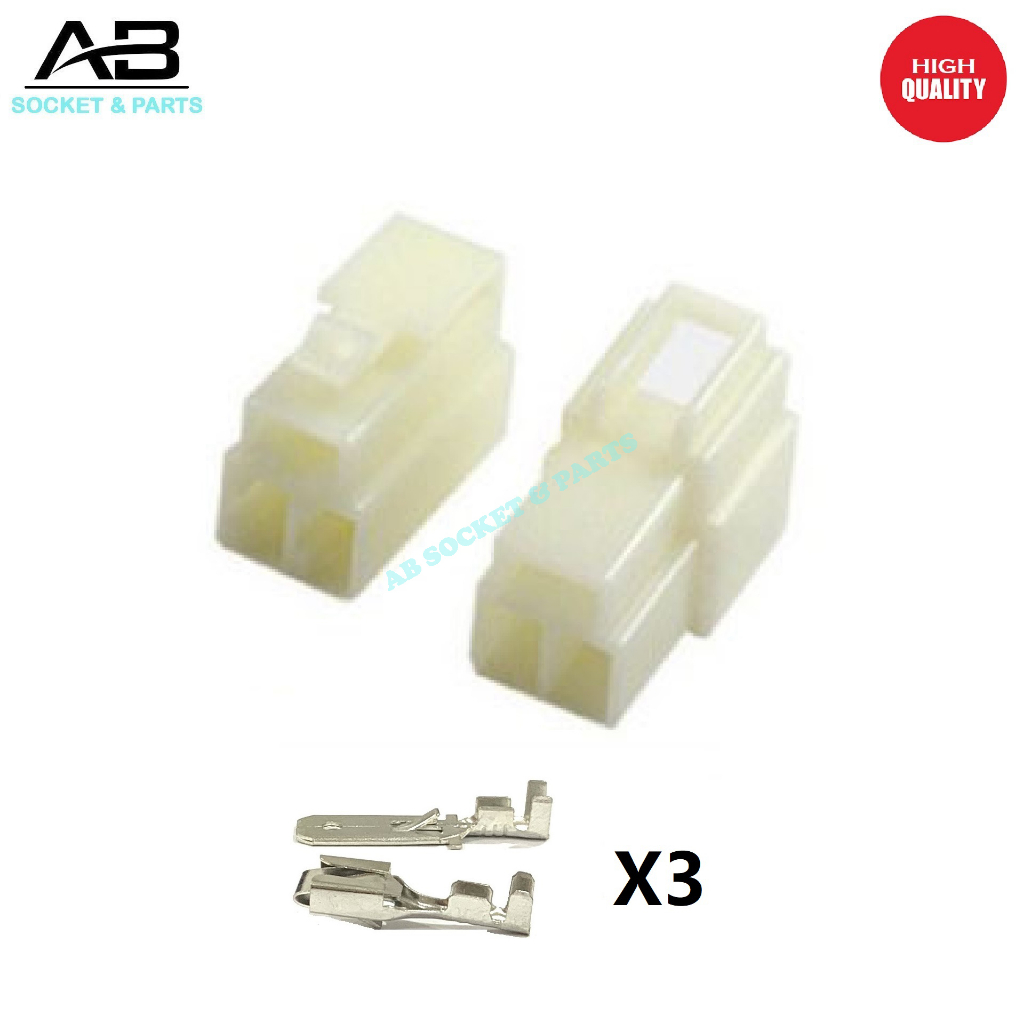 3 Pin Universal 6.3mm (Male+Female) Socket Connector(5SET) | Shopee ...