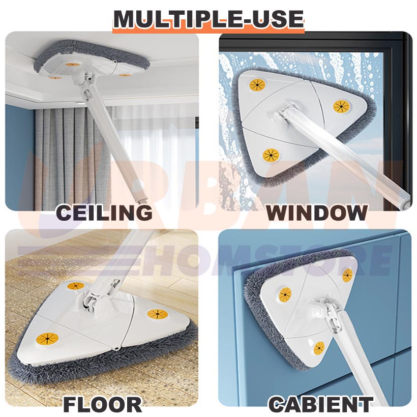 UBH Triangle Floor Squeeze mop lantai 360 Rotatable Hands-free Pull ...