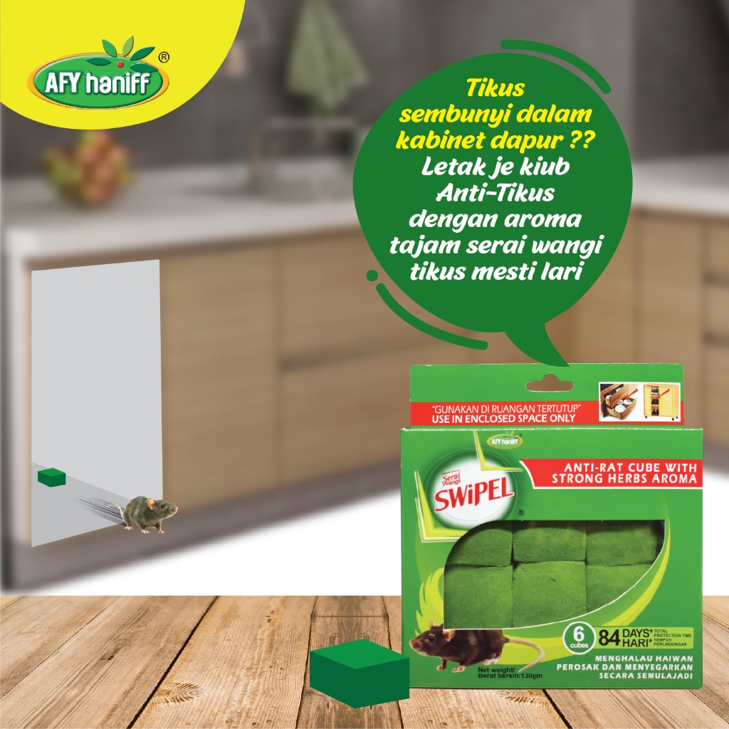 Afy Haniff SWiPEL® Rat & Mouse Repellent Serai Wangi Cube [130gm] Kiub ...