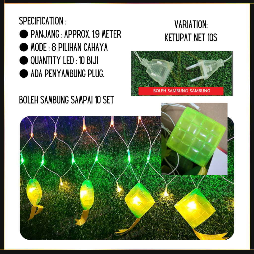 Lampu Raya Ketupat Raya Led Kelip Crystal String Light Lip Lap ...