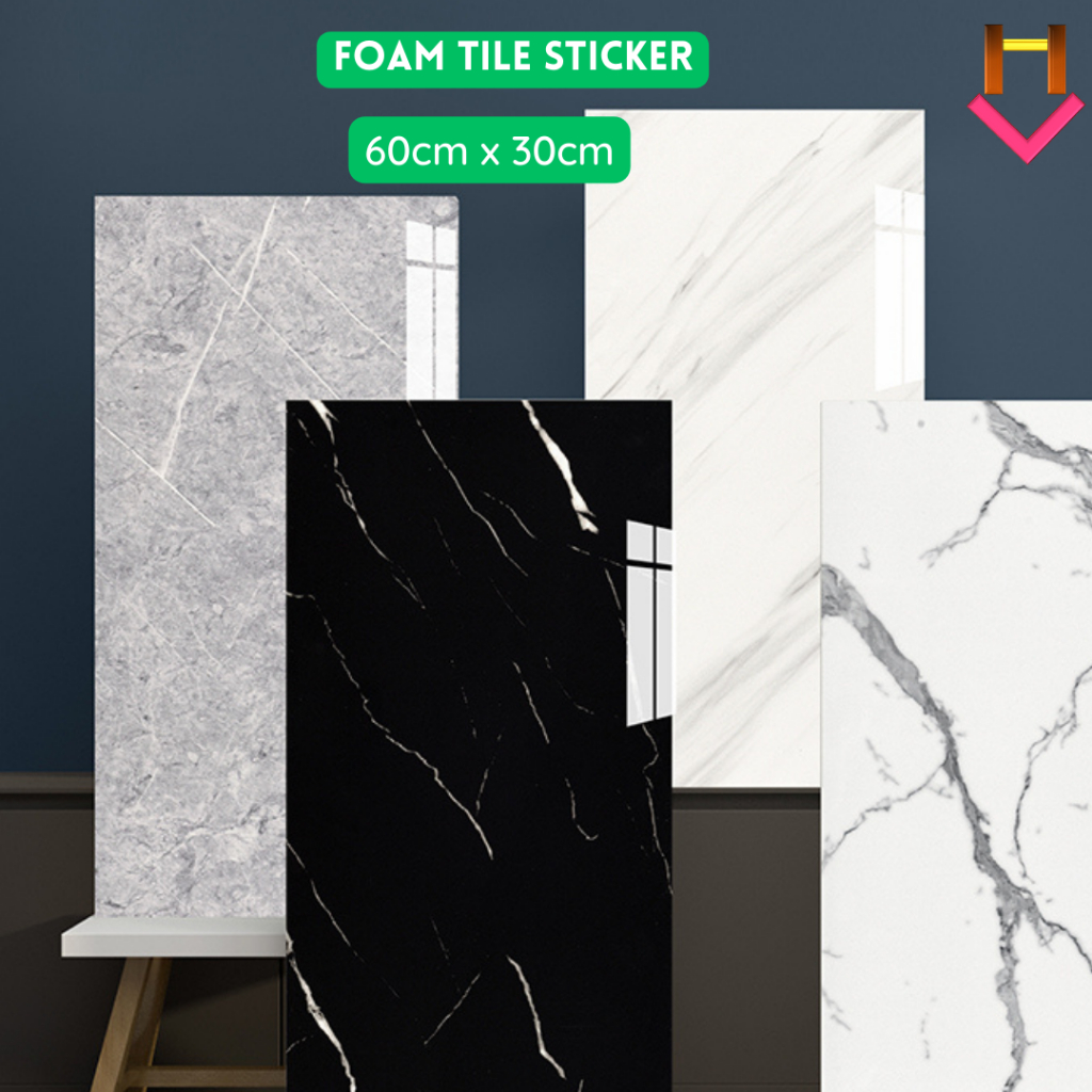 1 Keping Pelekat Dinding Tile Foam Mozek – Siap Gam, Kalis Air & Minyak ...