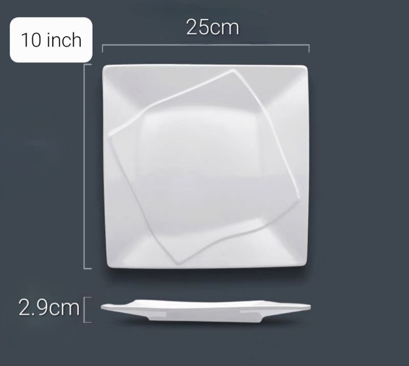 Ceramic Square Plate 10"/25cm Pinggan Segi Empat Hidangan Food | Shopee ...