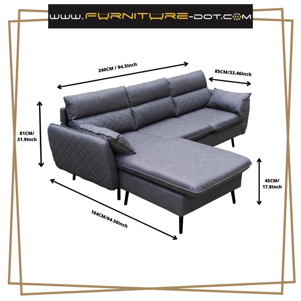 (Display Unit )2.4M Modern Chaise Lounge Sofas / Adjustable side L ...