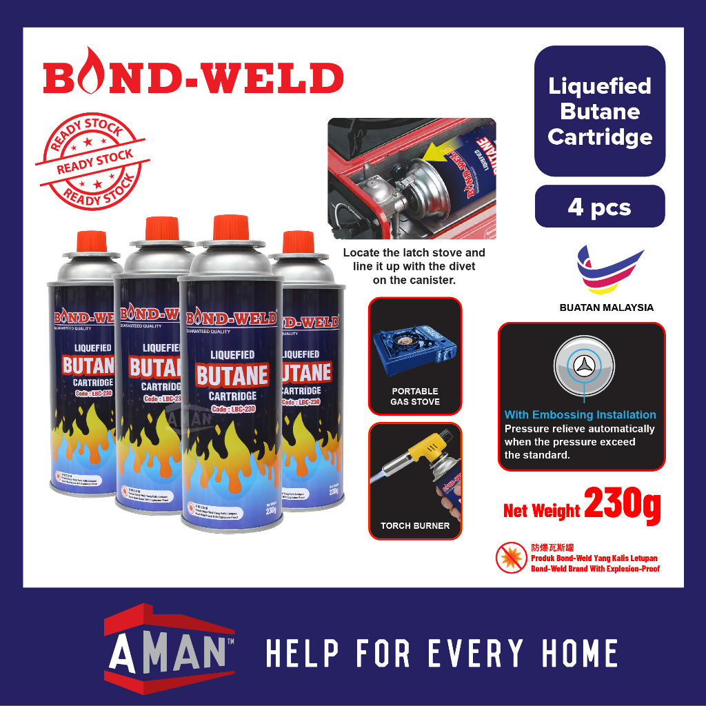 BOND WELD Liquefied Butane Gas Cartridge Gas Bottle Gas Torch Gas Tin ...
