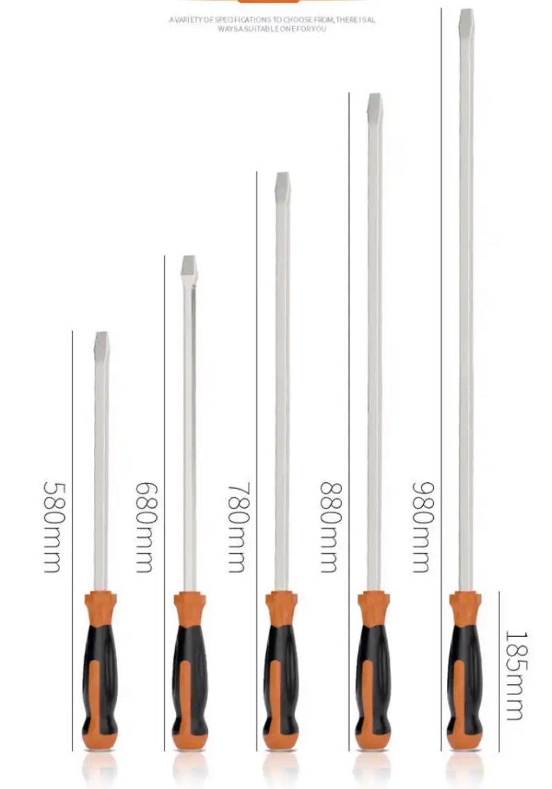 JHTOOL 18"-33" Extra Long Screwdriver Pry Bar Crowbars Strike ...