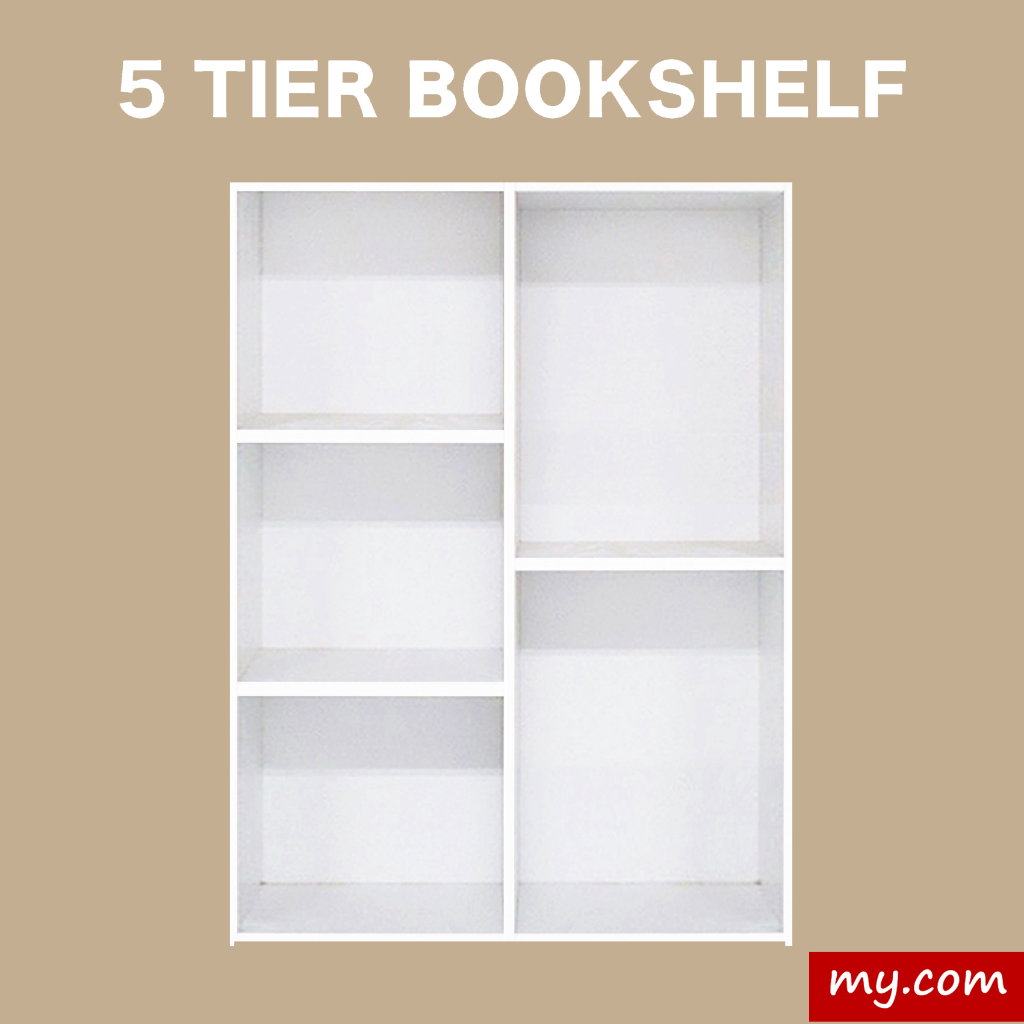 5 Tier Bookshelf (S) my-com/DIY Utility Shelf/Multipurpose Shelf/Rak Buku 5 Tingkat/Wood Shelf ...